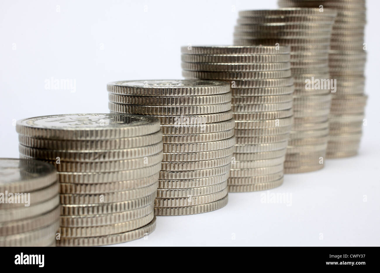 Stacks of money coins Stock Photo - Alamy