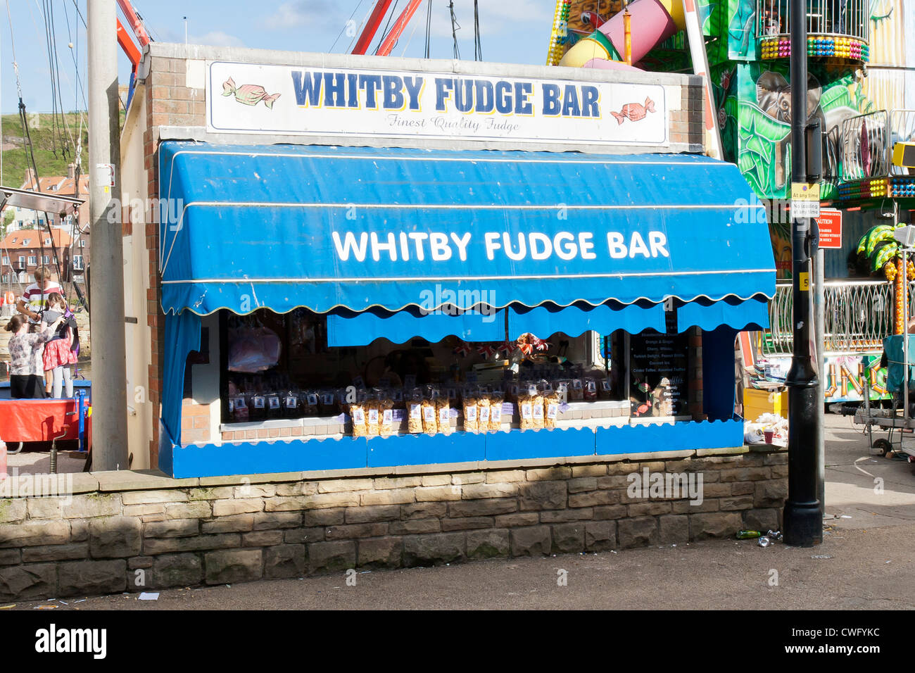 Whitby - north Yorkshire a fudge stall during the Regatta Stock Photo ...