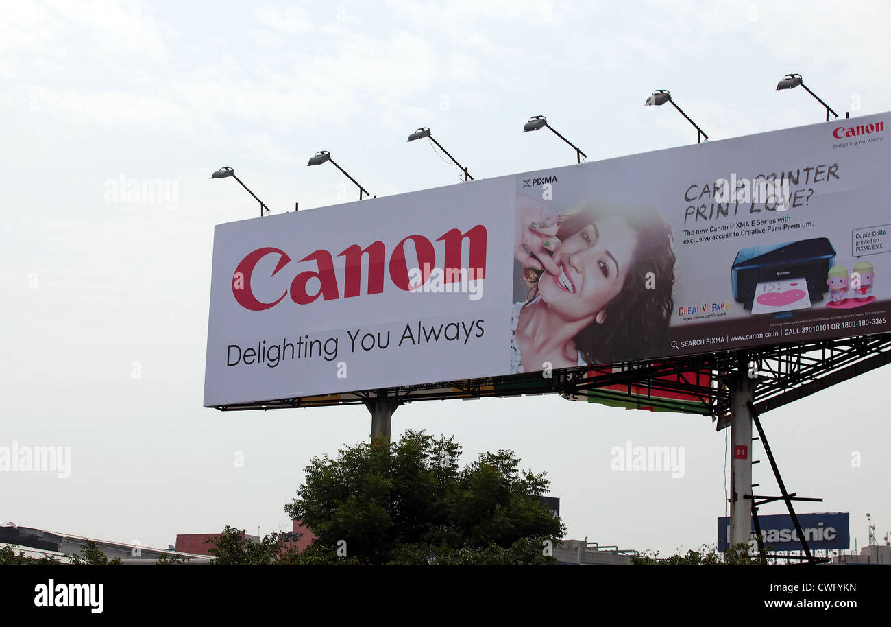 canon Advertising poster on road Stock Photo - Alamy