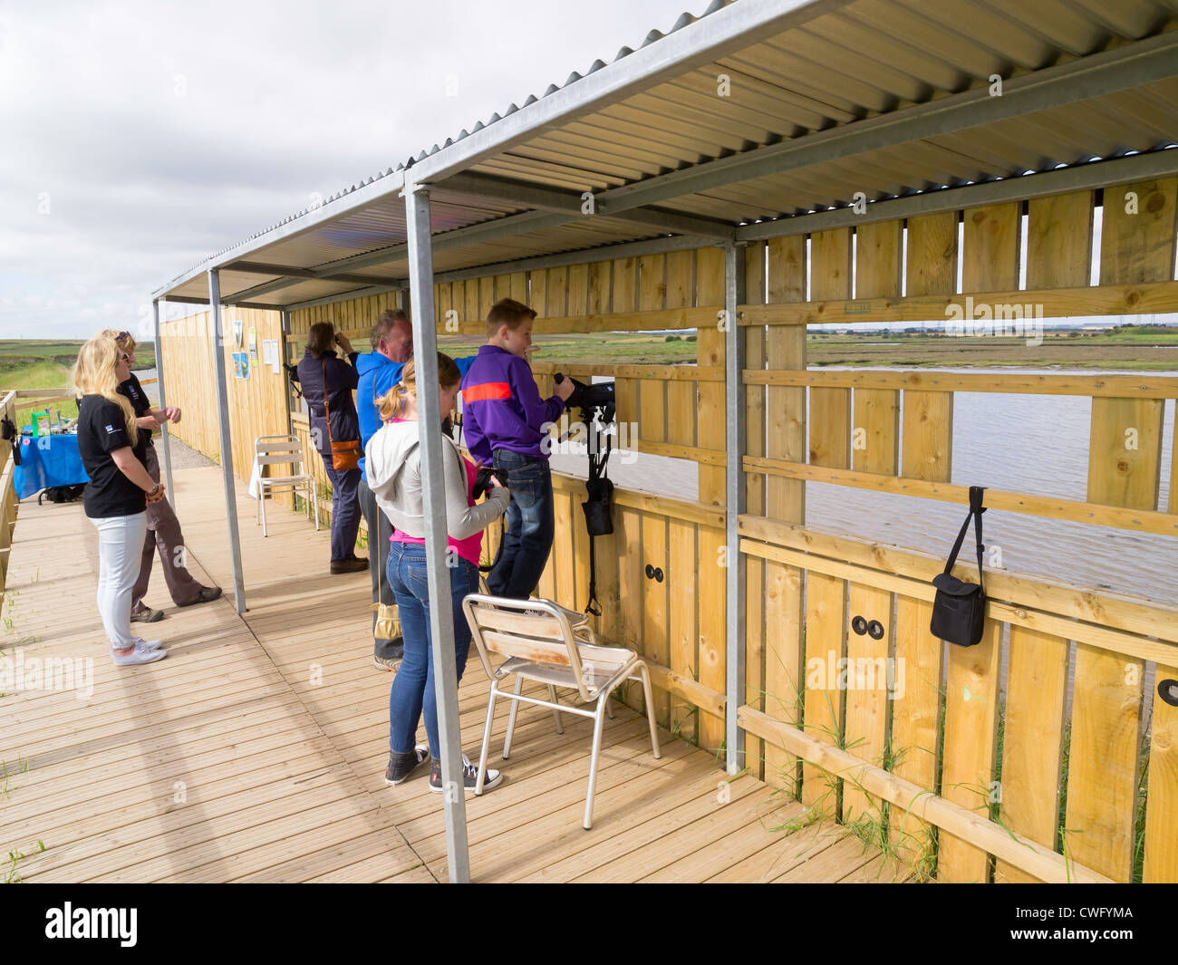 A wildlife hide manned by the RSPB for viewing seals and birds at ...