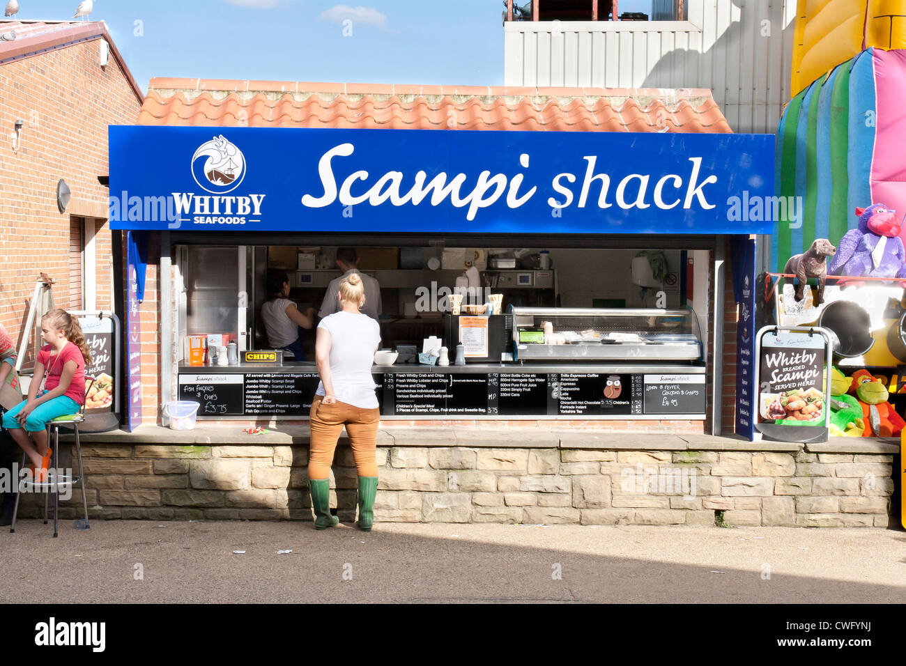 Whitby - north Yorkshire a scampi stand during the Regatta Stock Photo ...