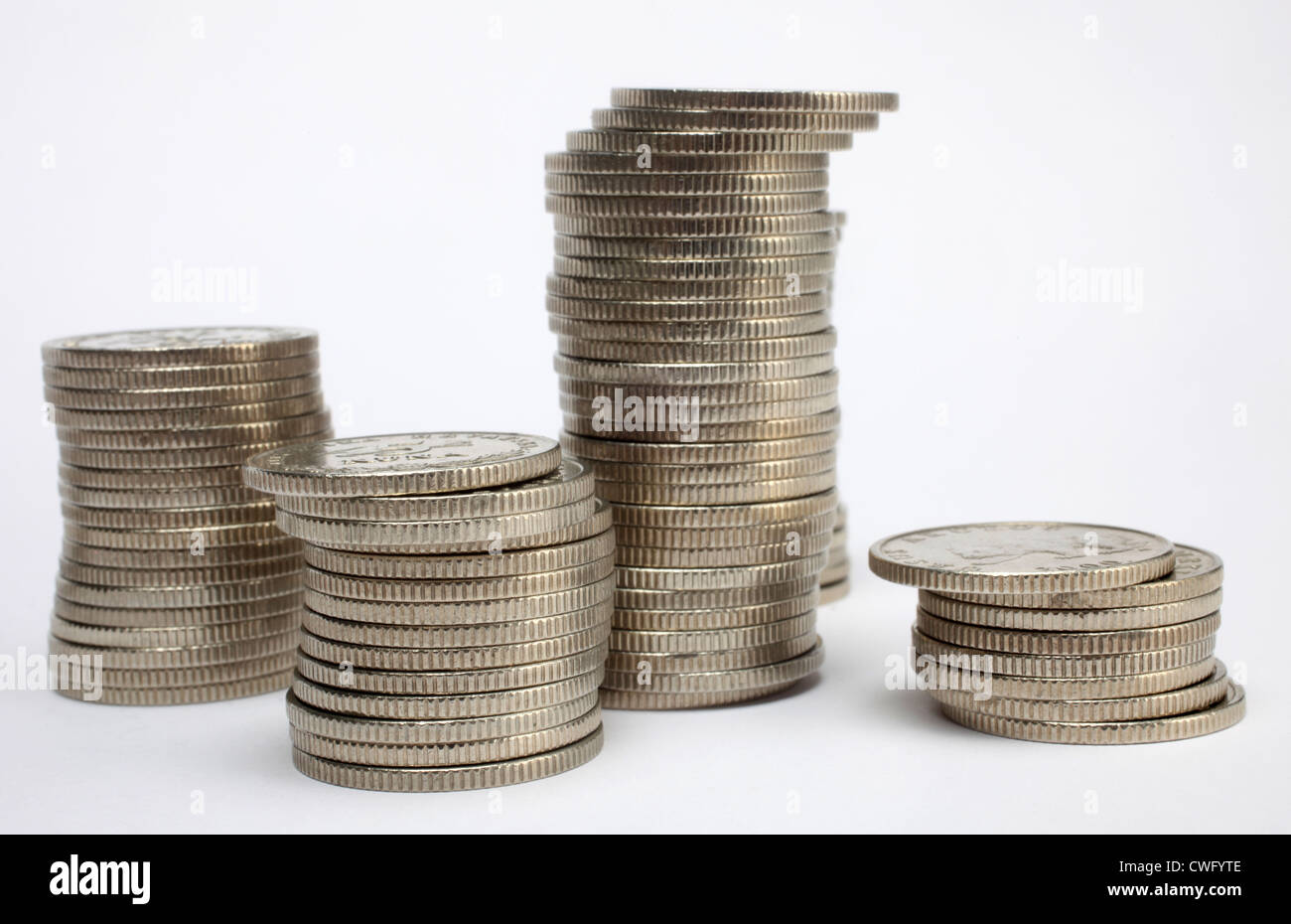 Stacks of money coins Stock Photo - Alamy