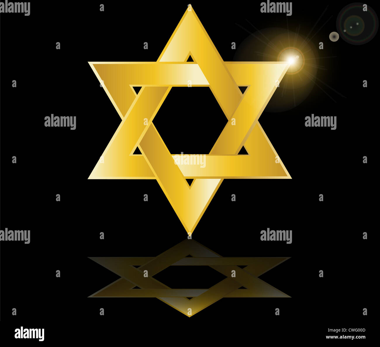 Jewish Star In Night Sky