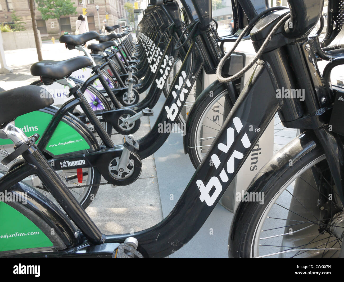 bike rack bixi toronto bicycle sharing Stock Photo - Alamy