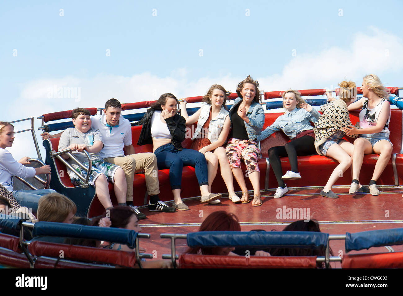 Fairground rides at Whitby Regatta Stock Photo - Alamy