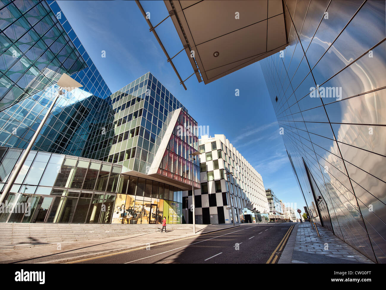 Modern buildings in dublin reflect hi-res stock photography and images ...