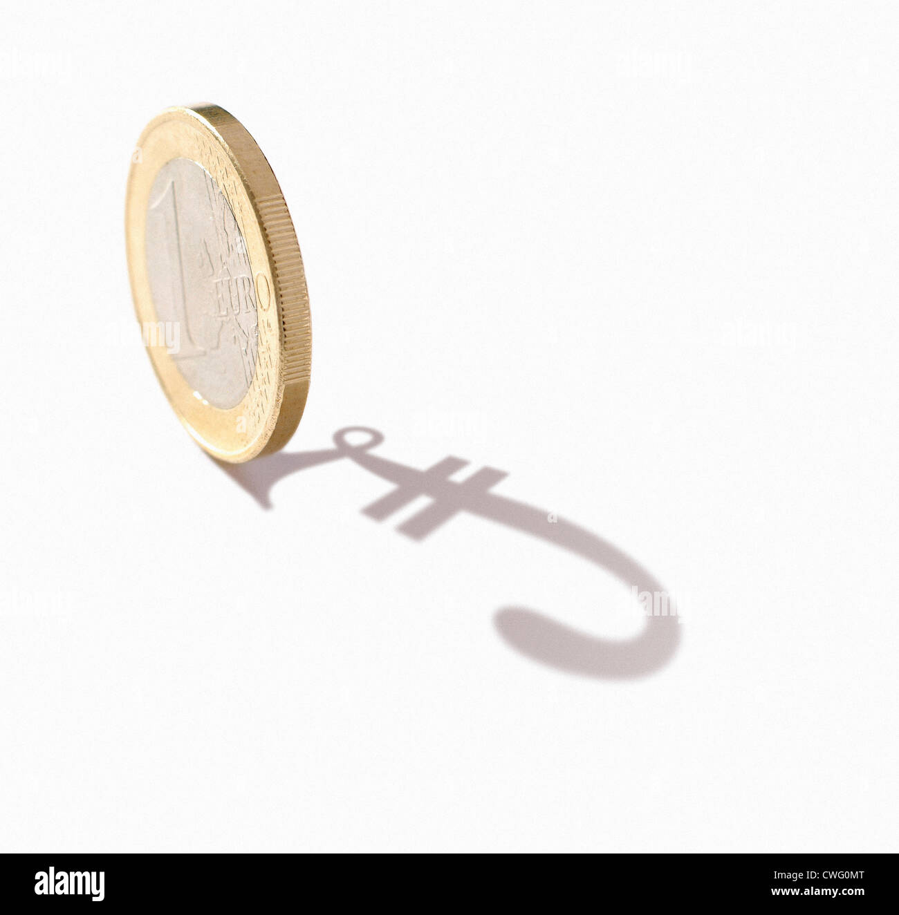 Euro coin casting shadow symbol hi-res stock photography and images - Alamy