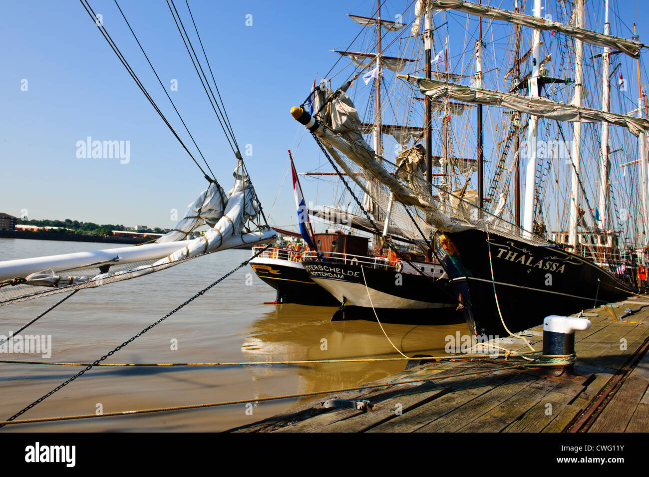 Tall Ships gather for The Olympic 2012 Pageant sailing up the River ...
