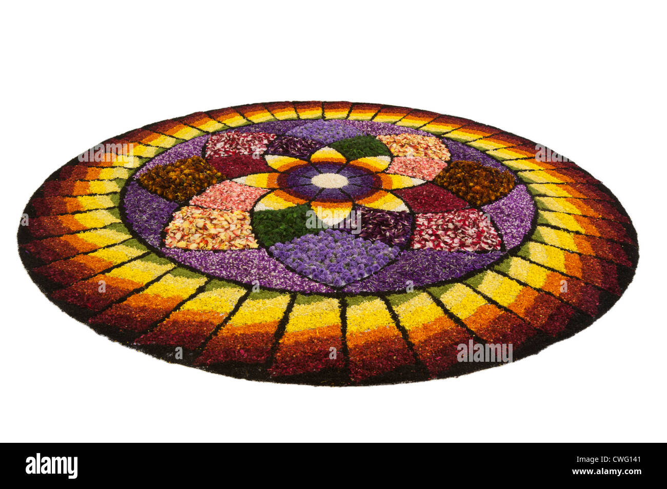 Floral decorations - pookalam, during Onam festival in kerala Stock ...