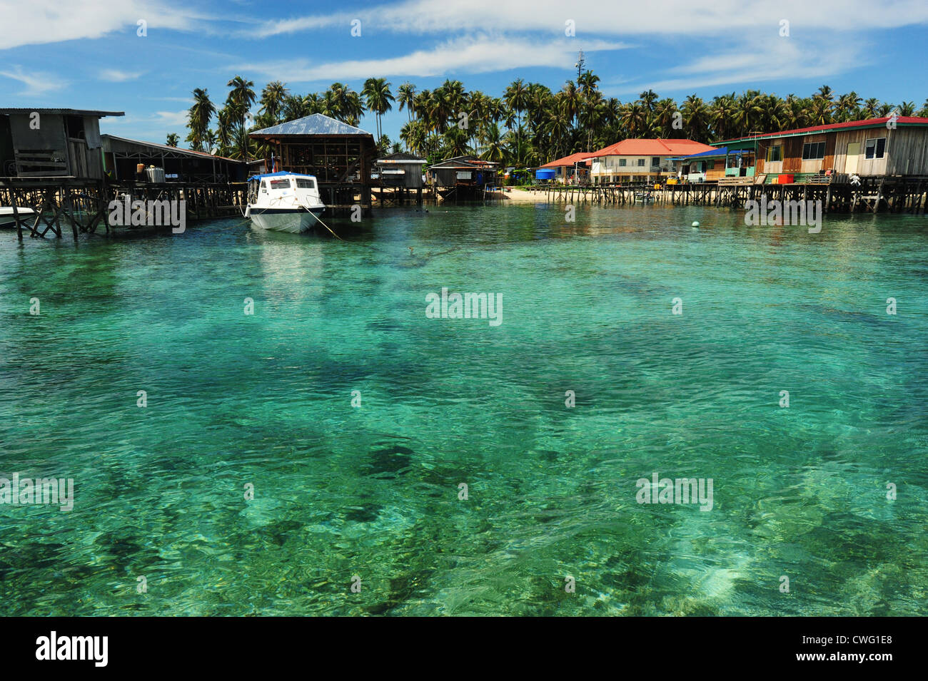 Malaysia, Borneo, Semporna, Mabul, Dayak Lau (Sea Gypsies) living on ...