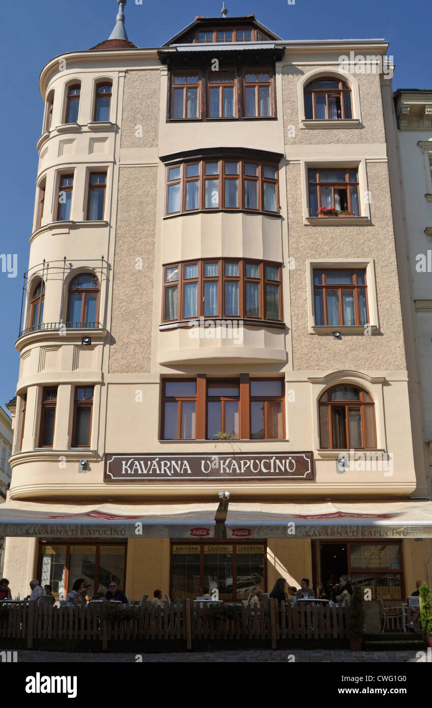 Kavarna U Kapucino cafe, Brno, Czech Republic Stock Photo - Alamy