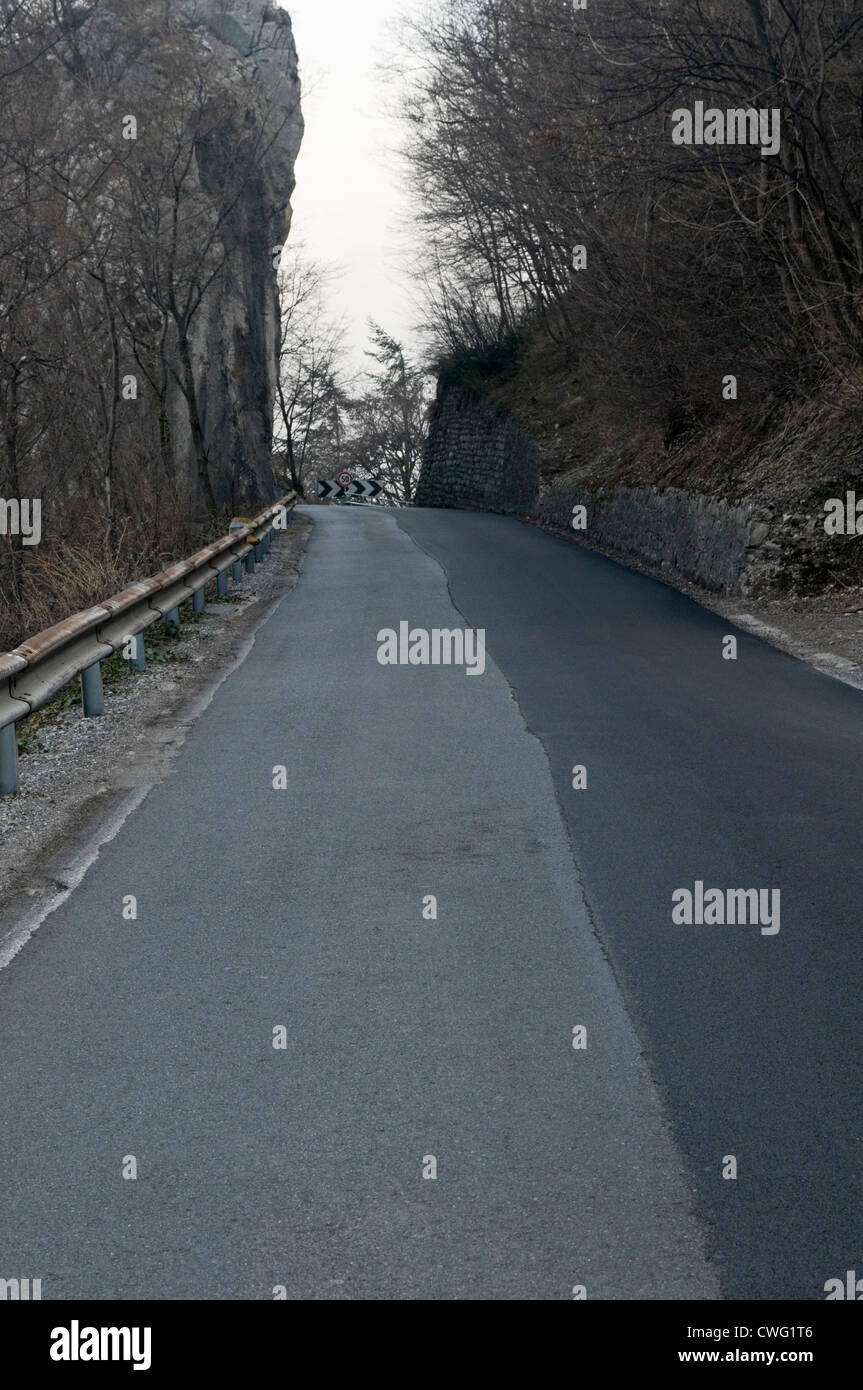 Empty Back Road along a gorge Stock Photo - Alamy