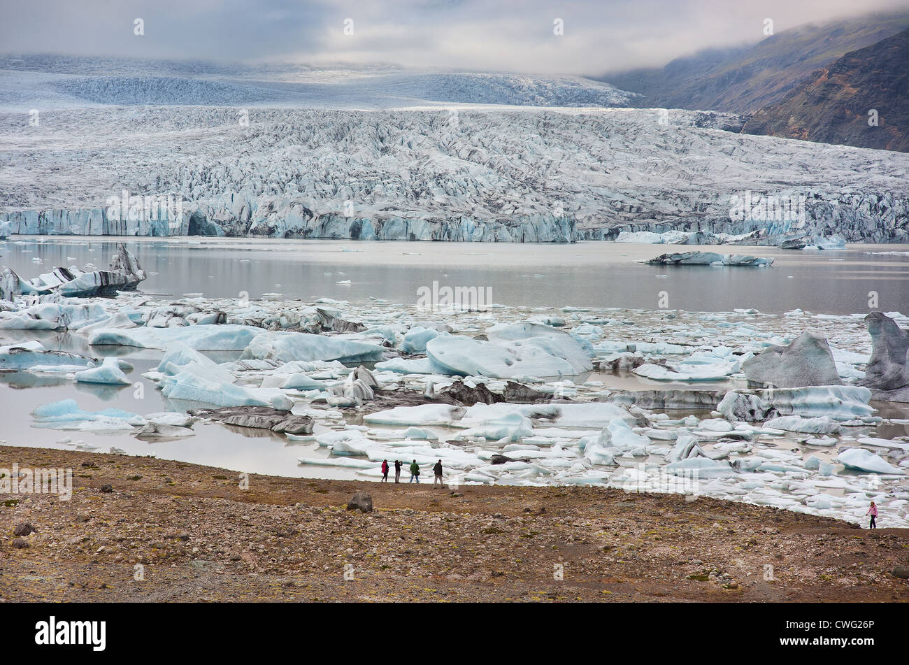 The Vatna Glacier (Vatnajökull) at Jökulsárlón in Iceland, one of ...