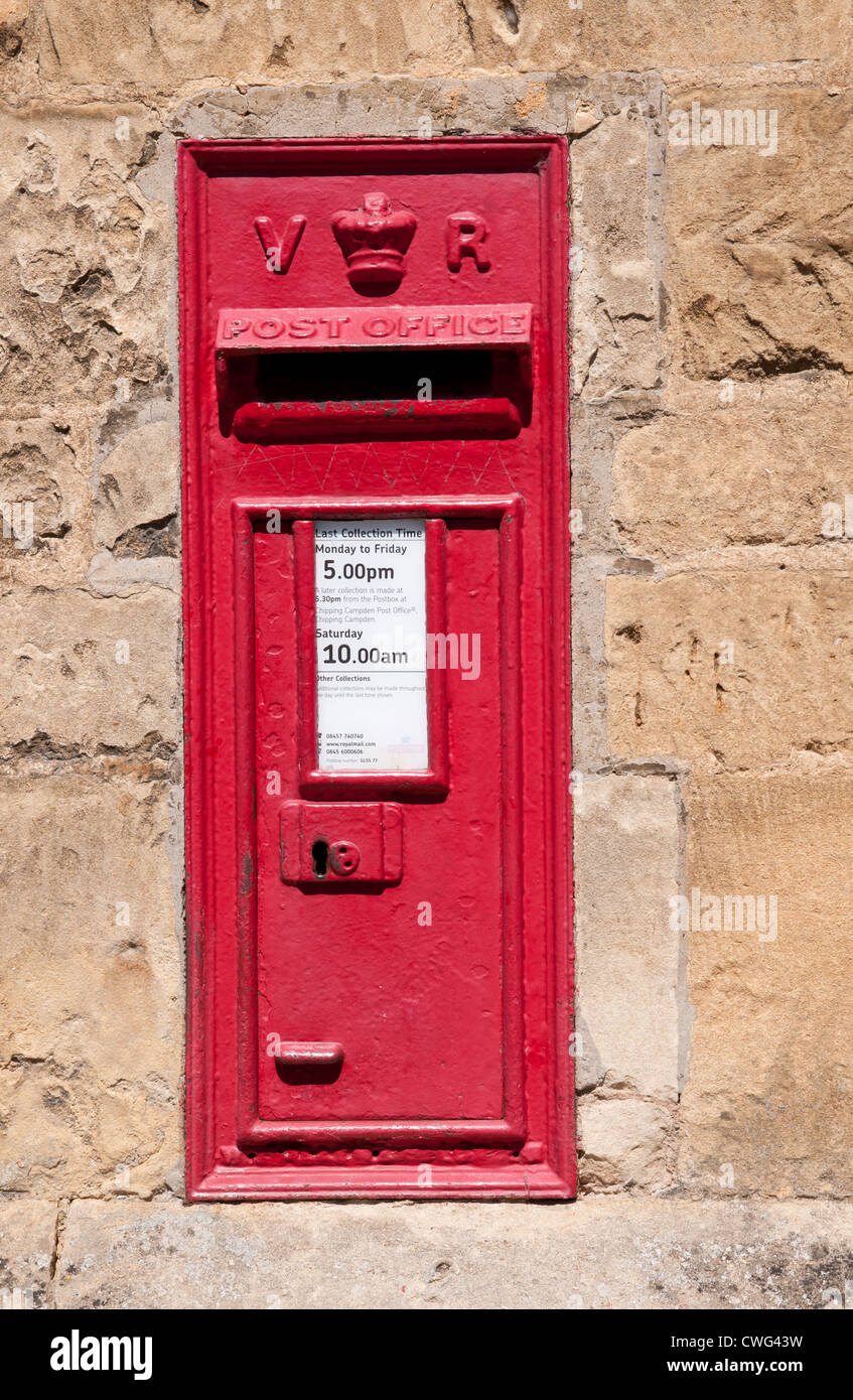 Victorian red Letter Box on Lower High Street Chipping Campden the ...