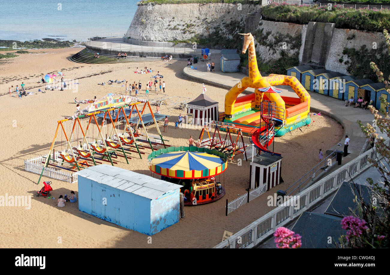 Childrens seaside beach rides Broadstairs Kent UK Stock Photo - Alamy