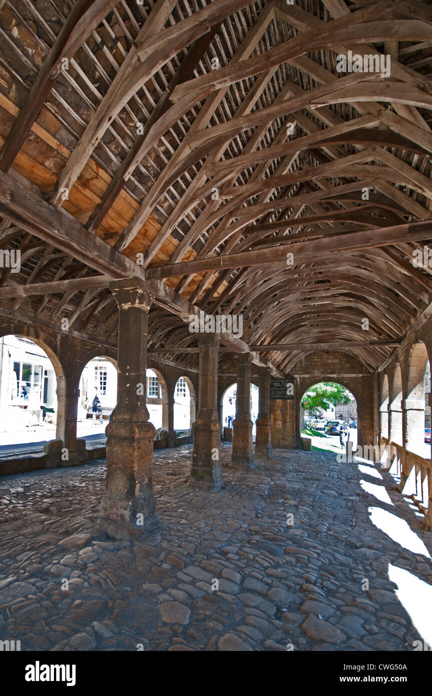 Interior of Medieval Market Hall built in 1697 by Sir Baptist Hicks in ...