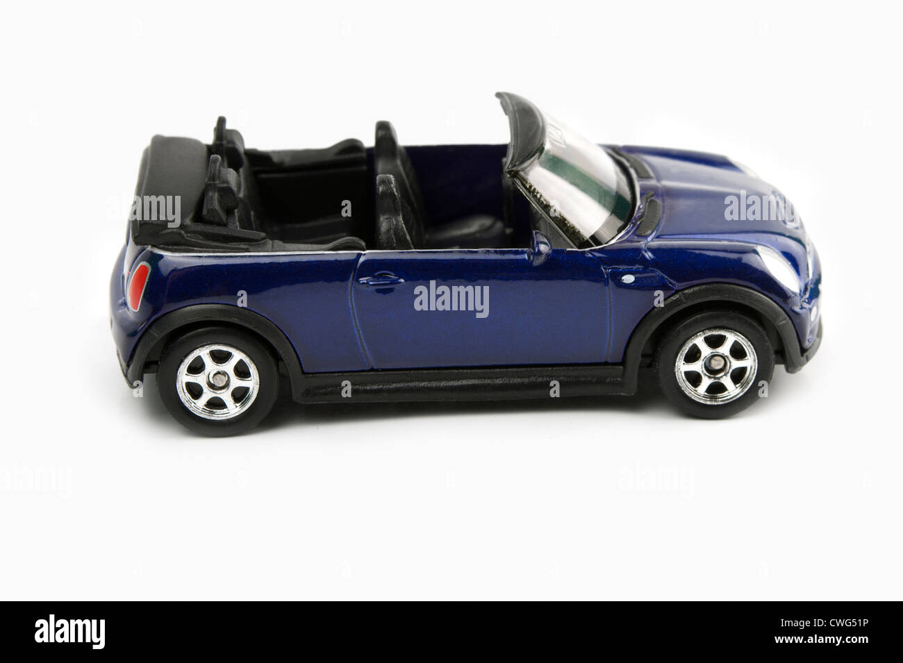 model of blue car is isolated on a white background Stock Photo - Alamy