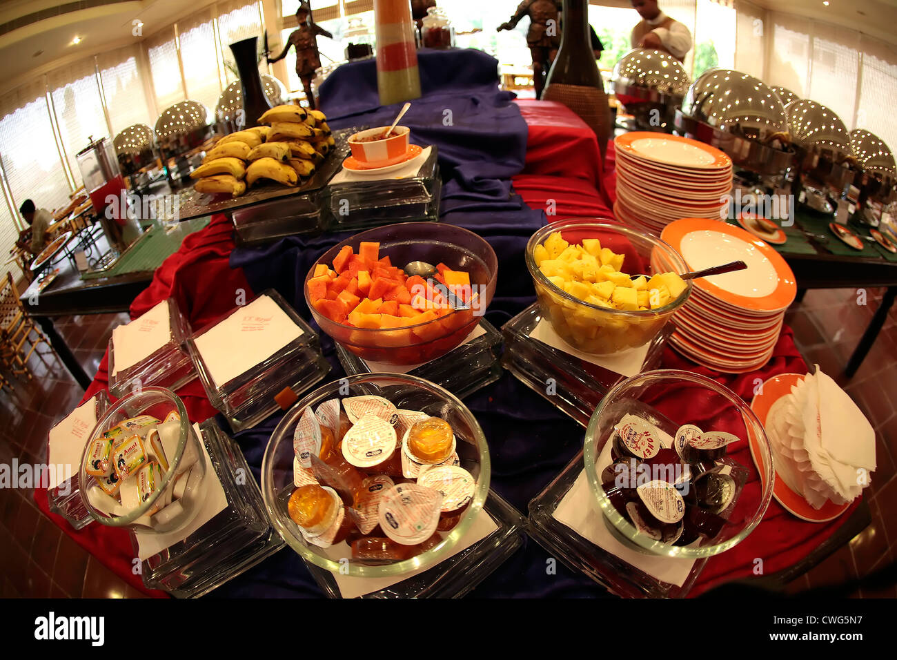 Decorated dining tablet Stock Photo - Alamy