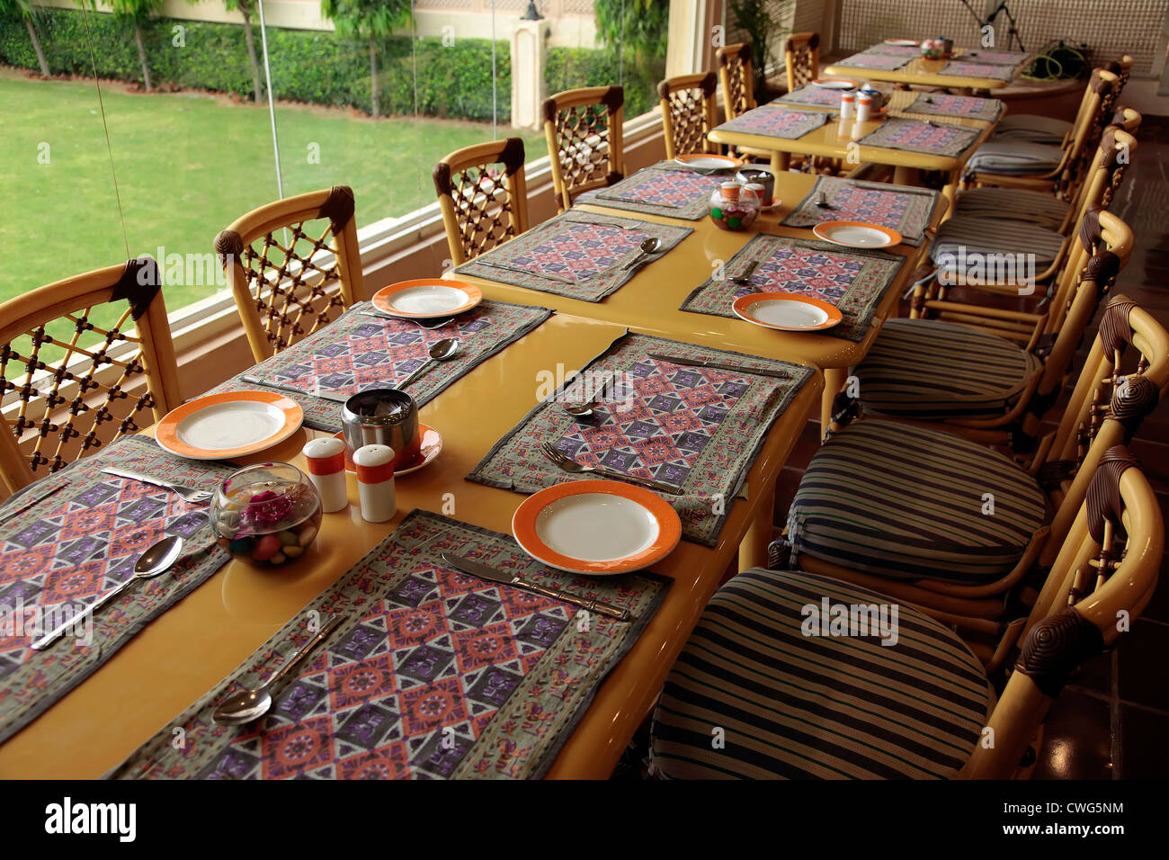 Decorated dining tablet Stock Photo - Alamy