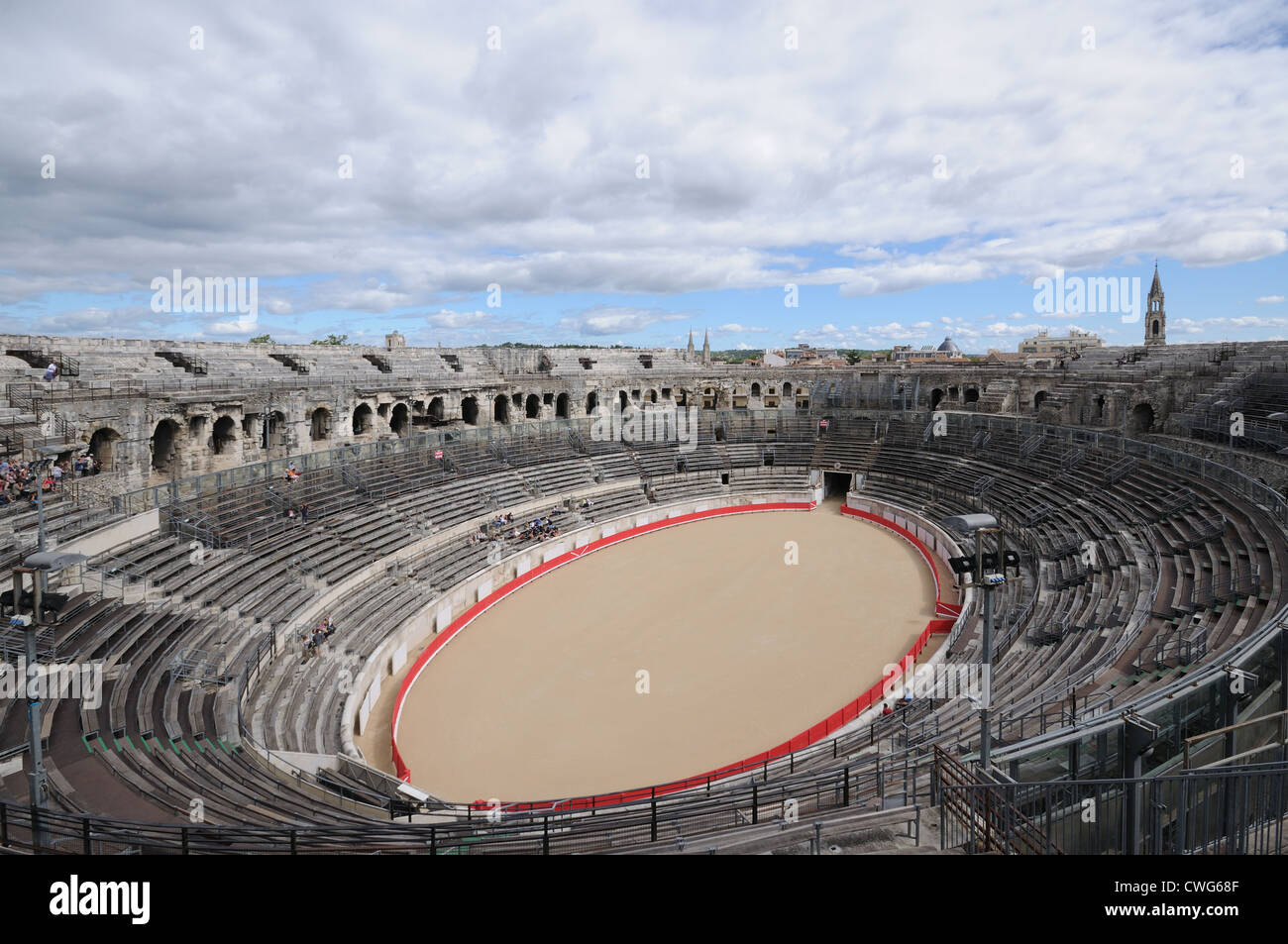 Interior of Roman amphitheatre or arena Nimes France dating from about ...