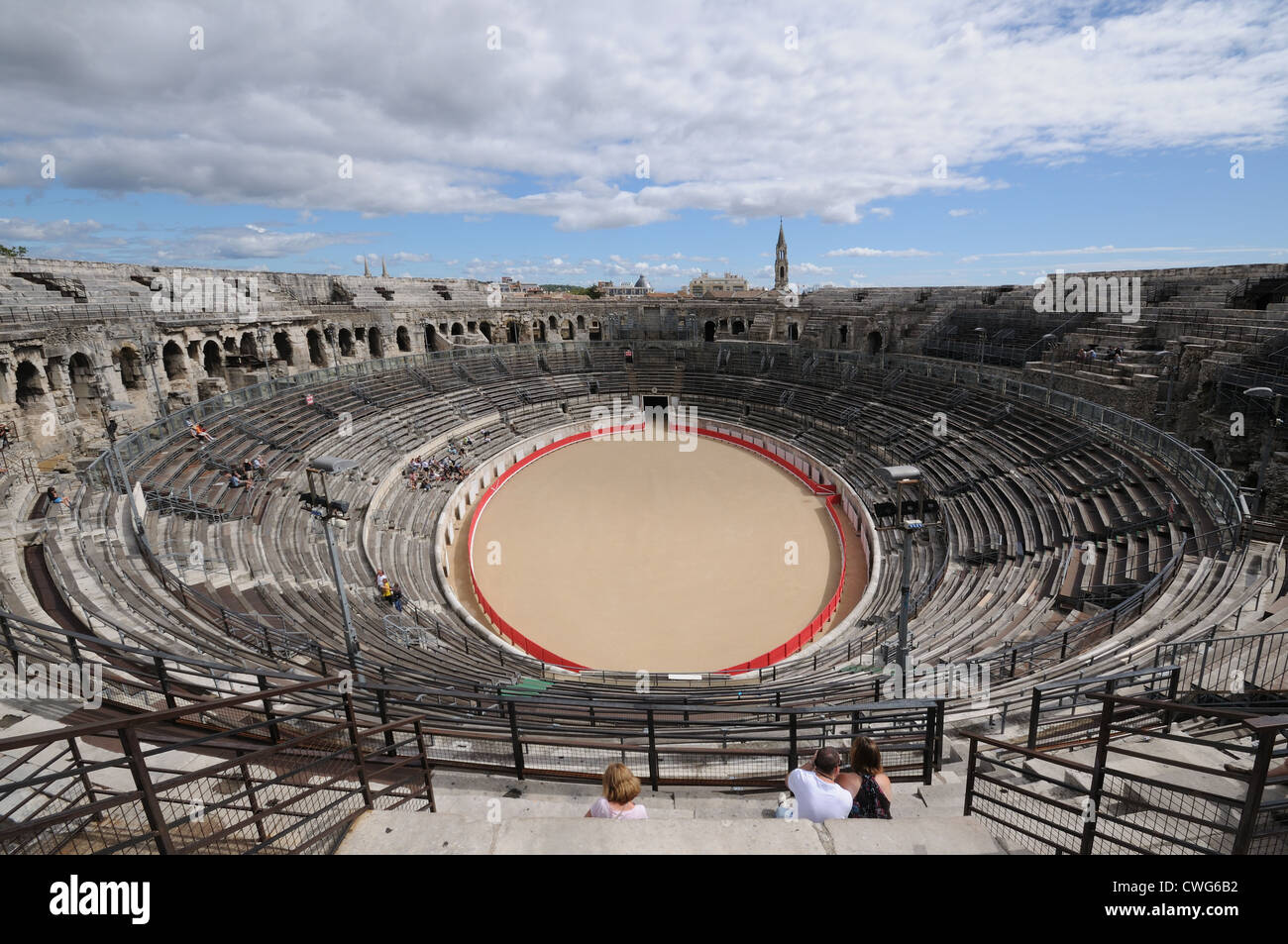 Interior of Roman amphitheatre or arena Nimes France dating from about ...