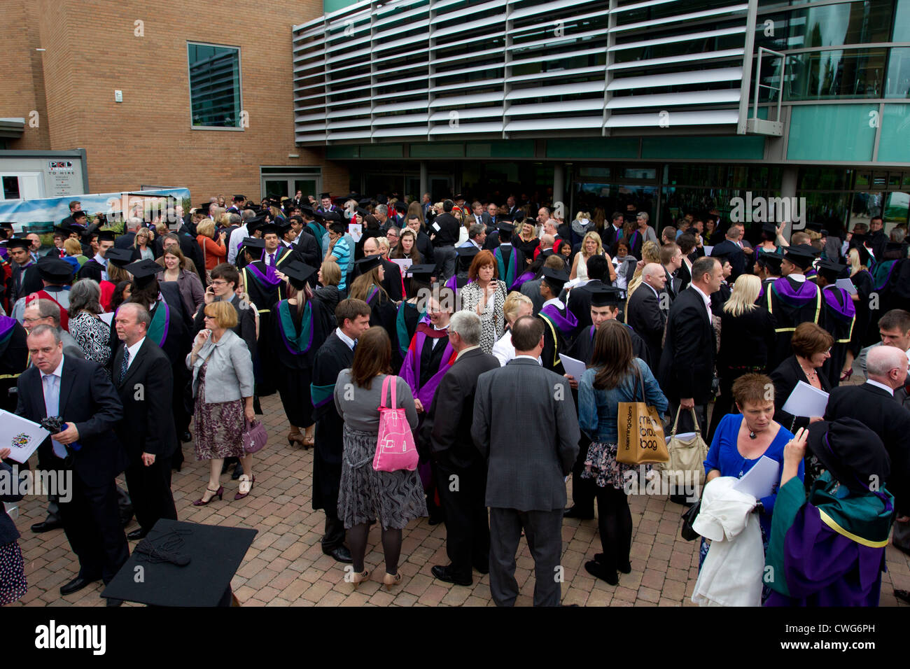 Edge Hill University parents & new graduates after graduation Stock ...