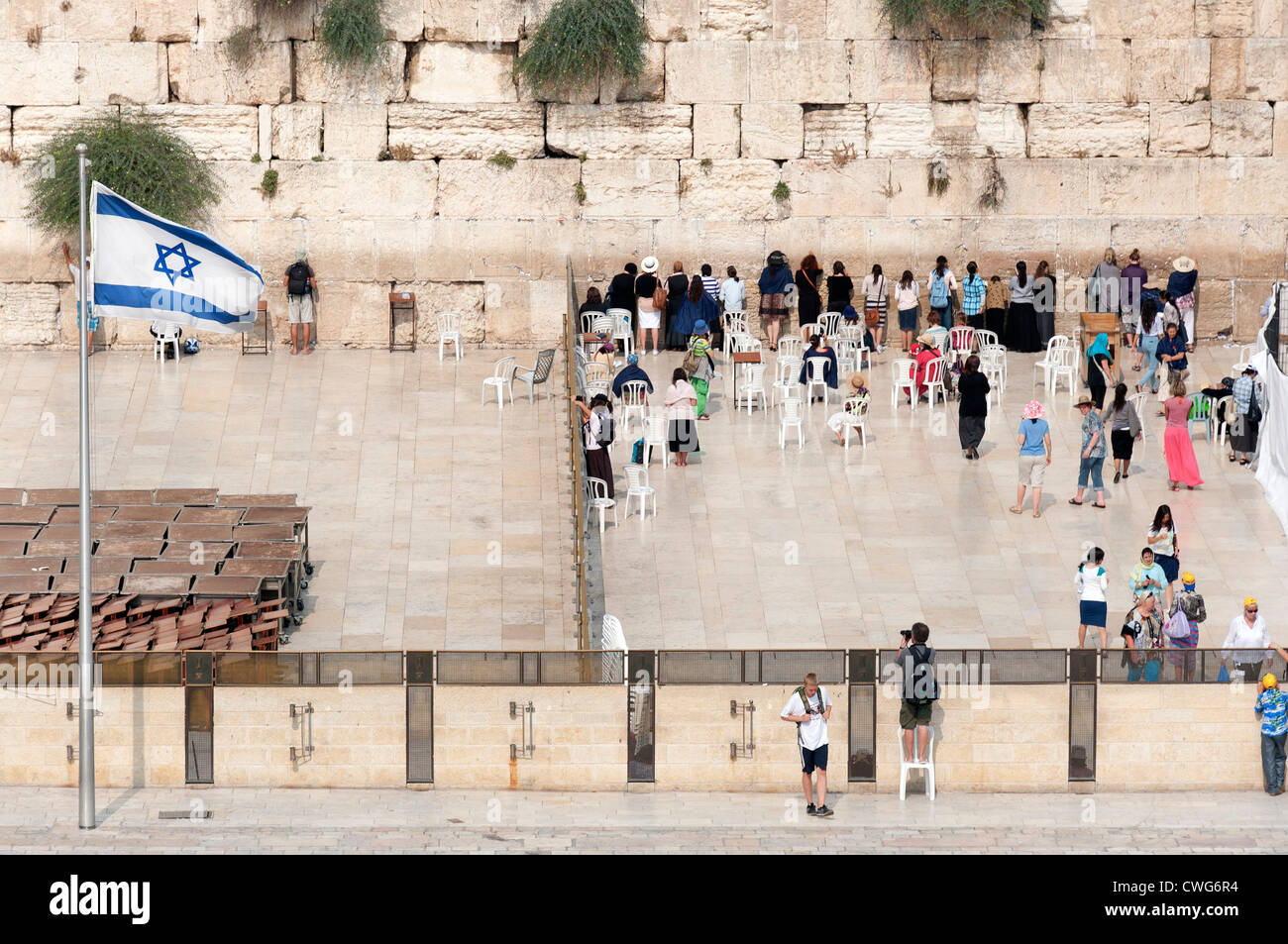 People gather throughout the day to pray at the Western Wall (also ...