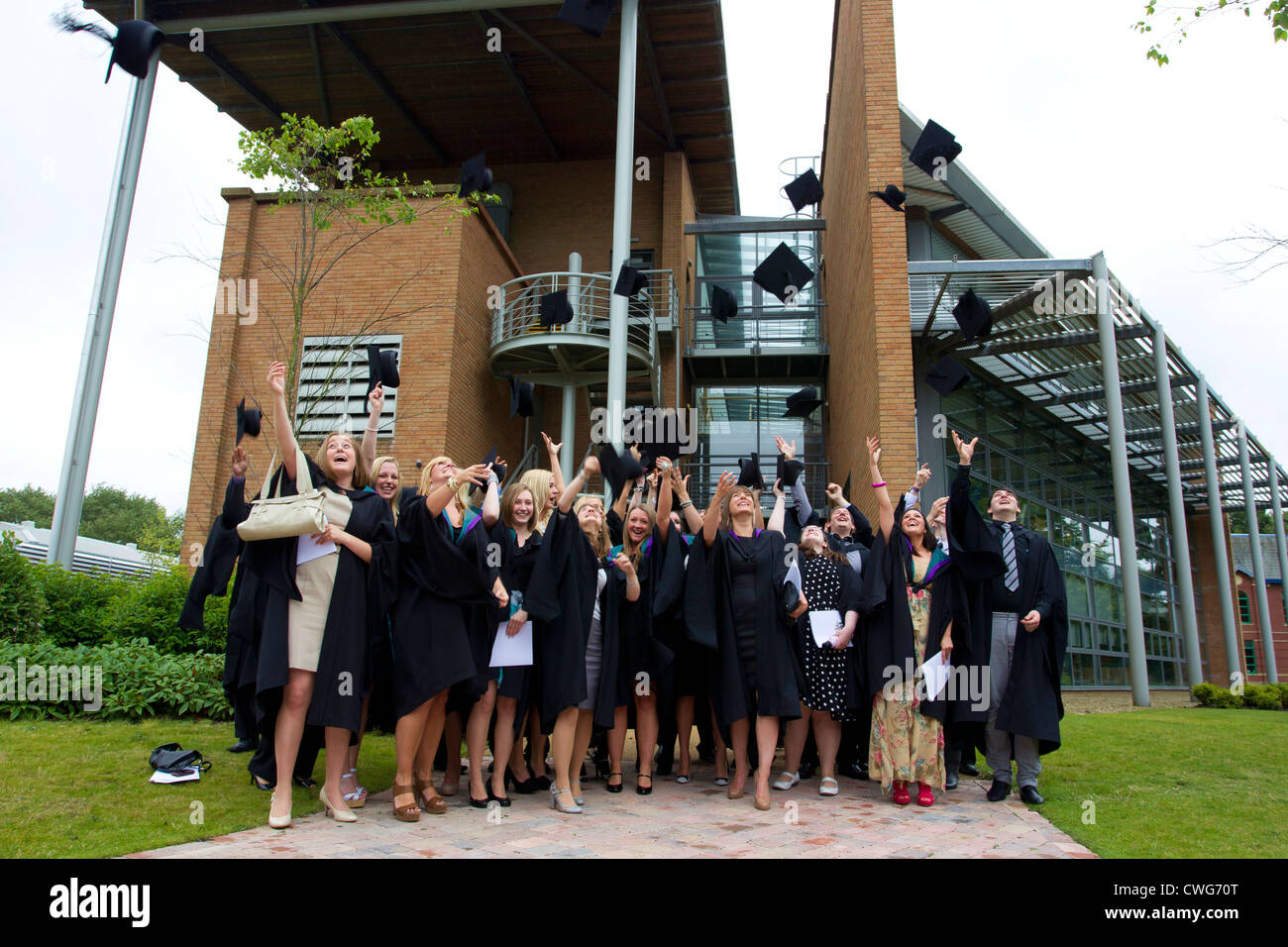 Edge Hill University Students on graduation posing for photographs on ...