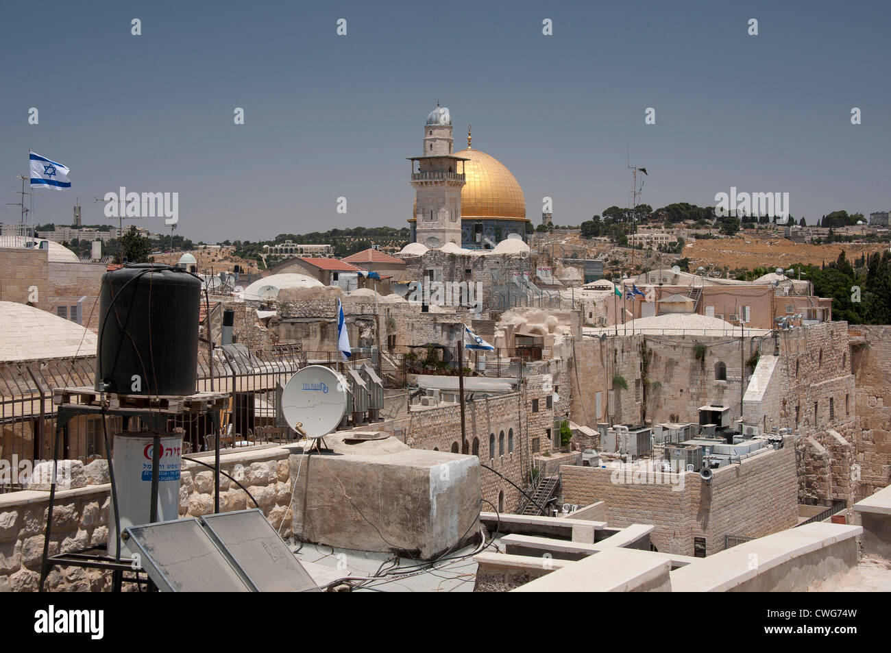 A view of the Western Wall (also known as the Wailing Wall), with the ...