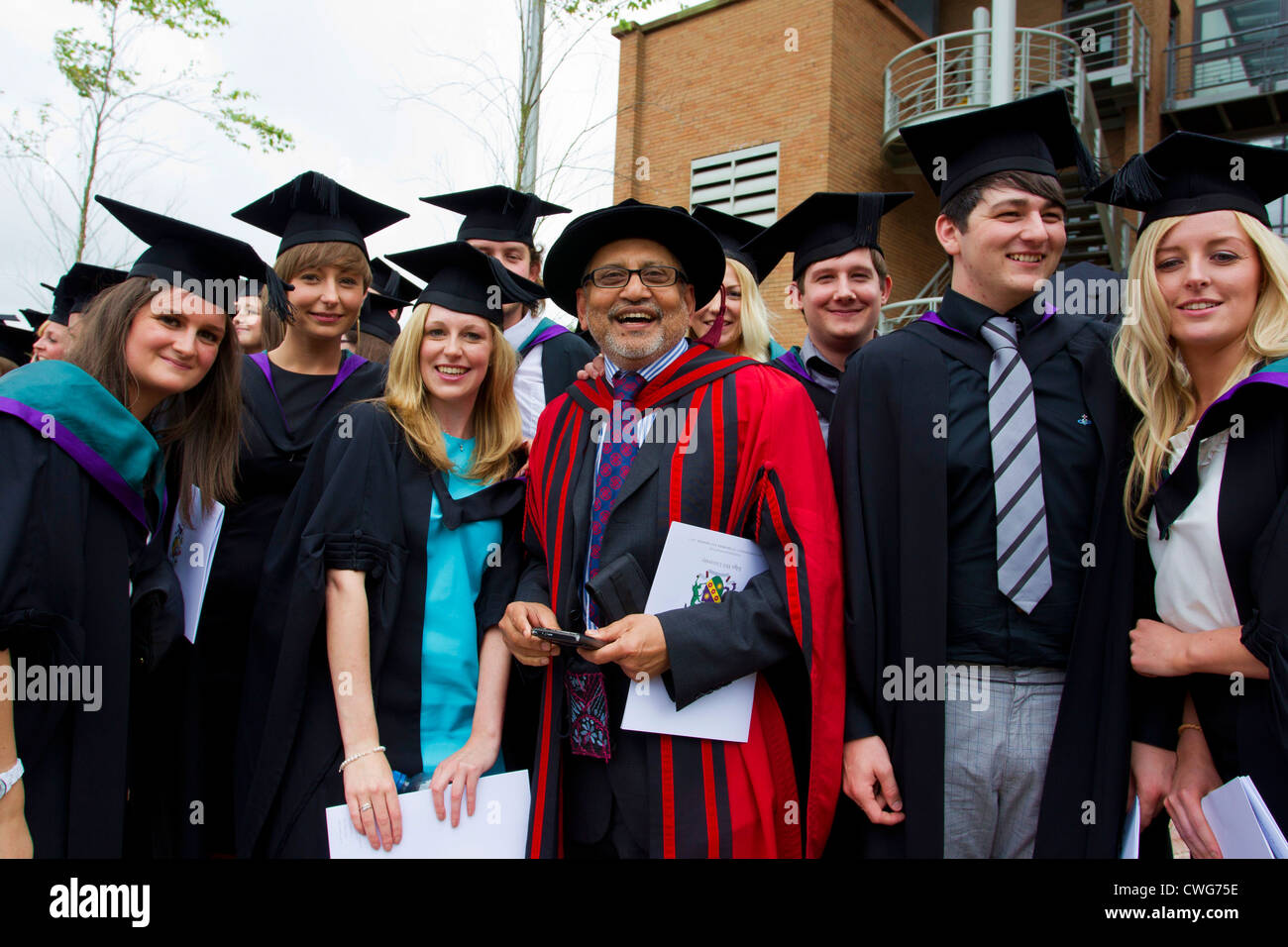 Edge Hill University Ormskirk, Students with their tutor on graduation ...