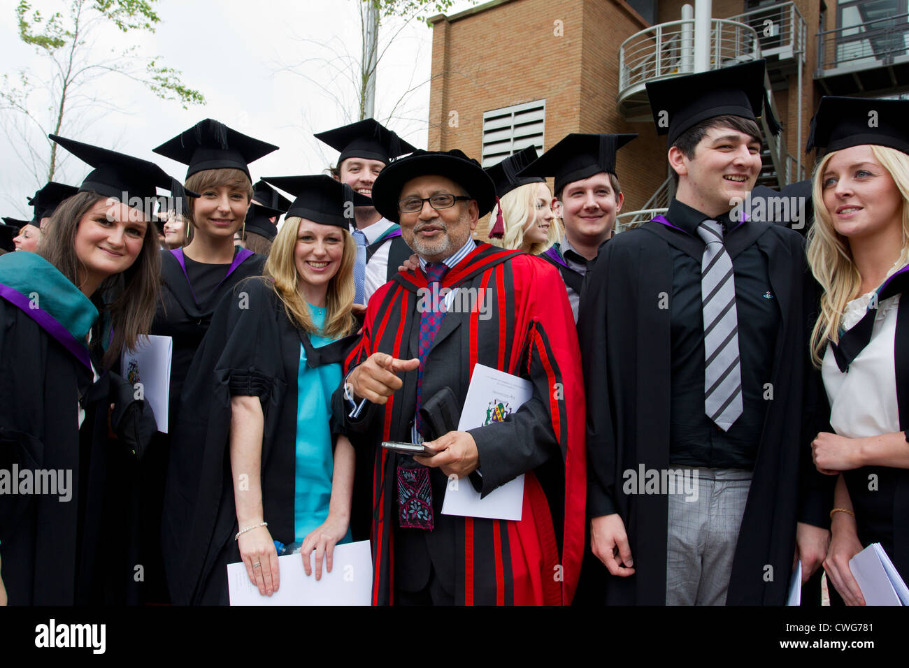 Edge Hill University Ormskirk, Students with their tutor on graduation ...