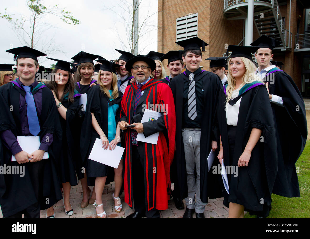 Edge Hill University Ormskirk, Students with their tutor on graduation ...