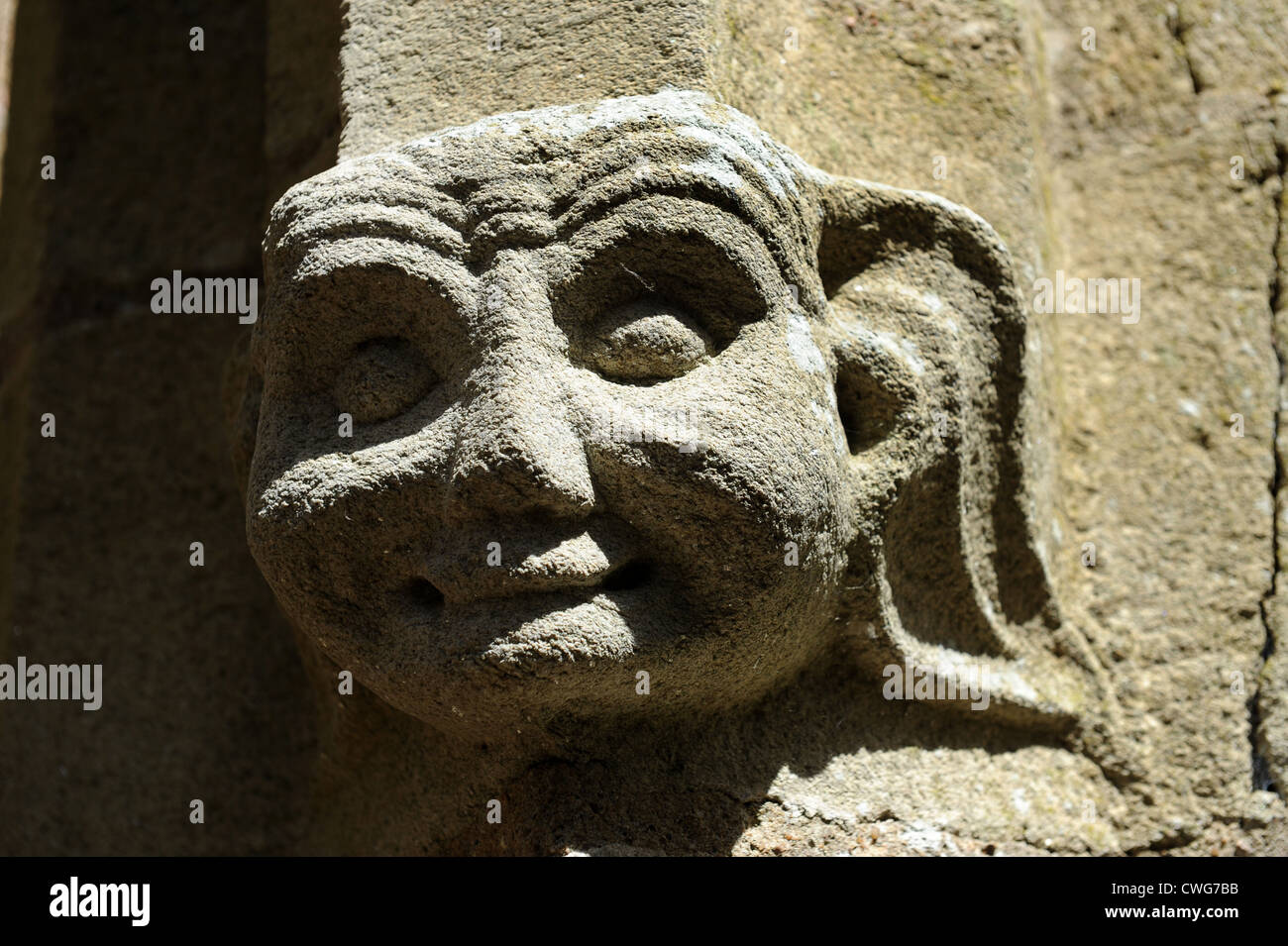Stone carving Locminé in the Morbihan department of the region of ...