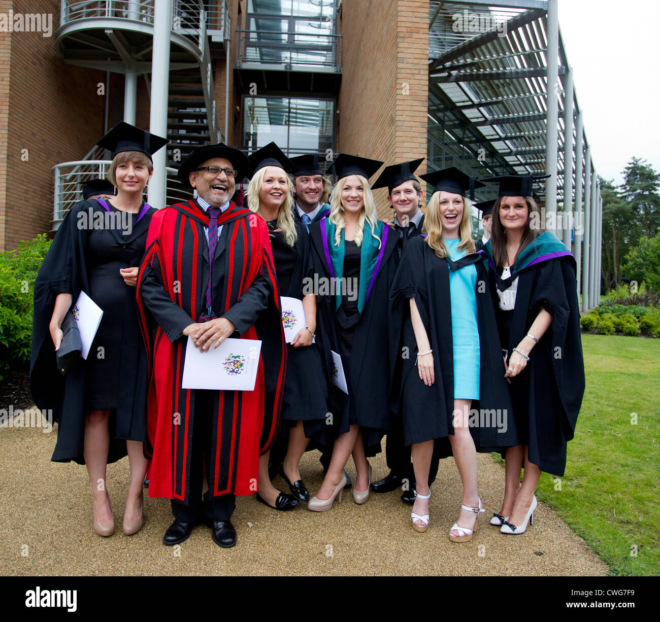 Edge Hill University Ormskirk, Students with their tutor on graduation ...