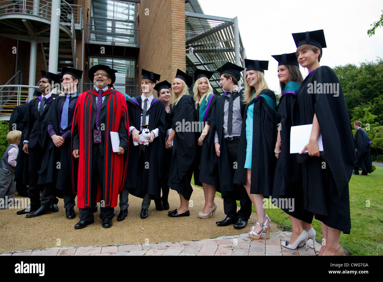 Edge Hill University Ormskirk, Students with their tutor on graduation ...