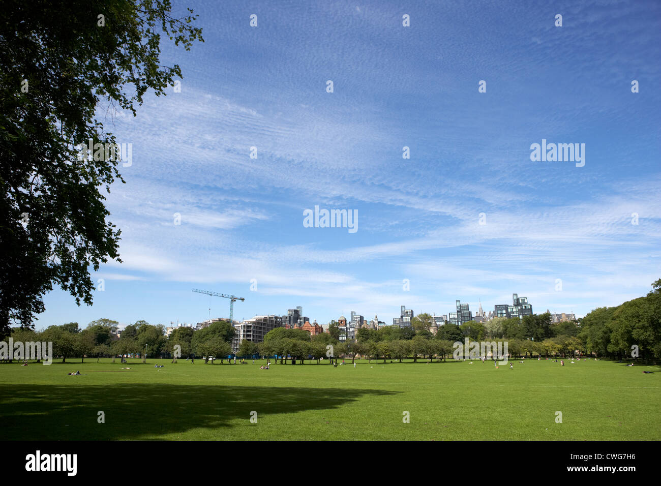 the meadows public park in the centre of edinburgh, scotland, uk ...