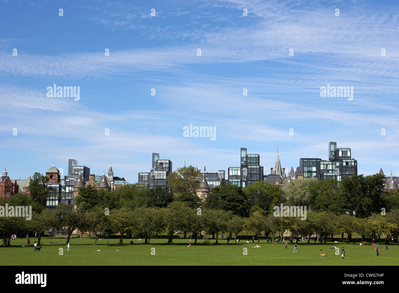 the meadows public park in the centre of edinburgh, scotland, uk ...