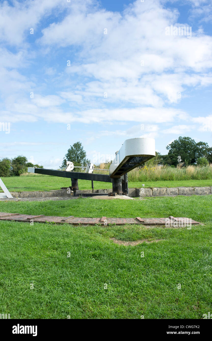Heavy steel arm used to open lock gates on the Kennet and Avon Canal in ...