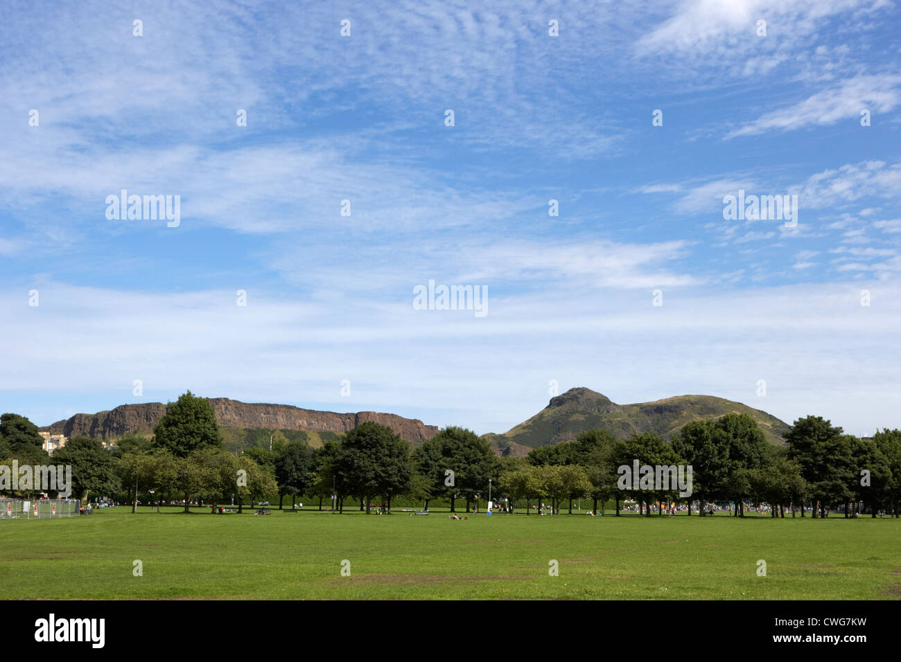 the meadows public park in the centre of edinburgh looking towards ...