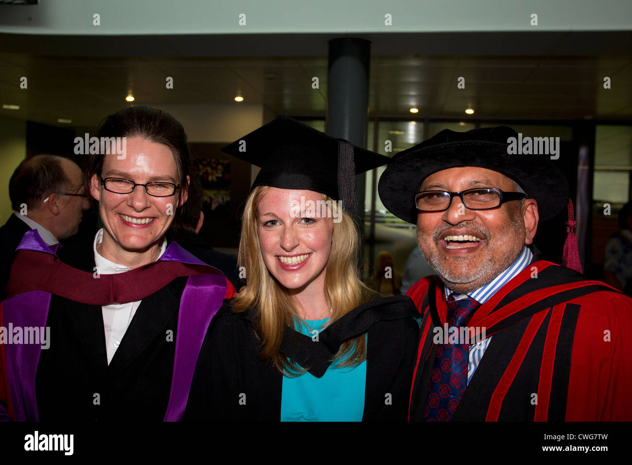 Edge Hill University Ormskirk, Student with her tutors on graduation ...