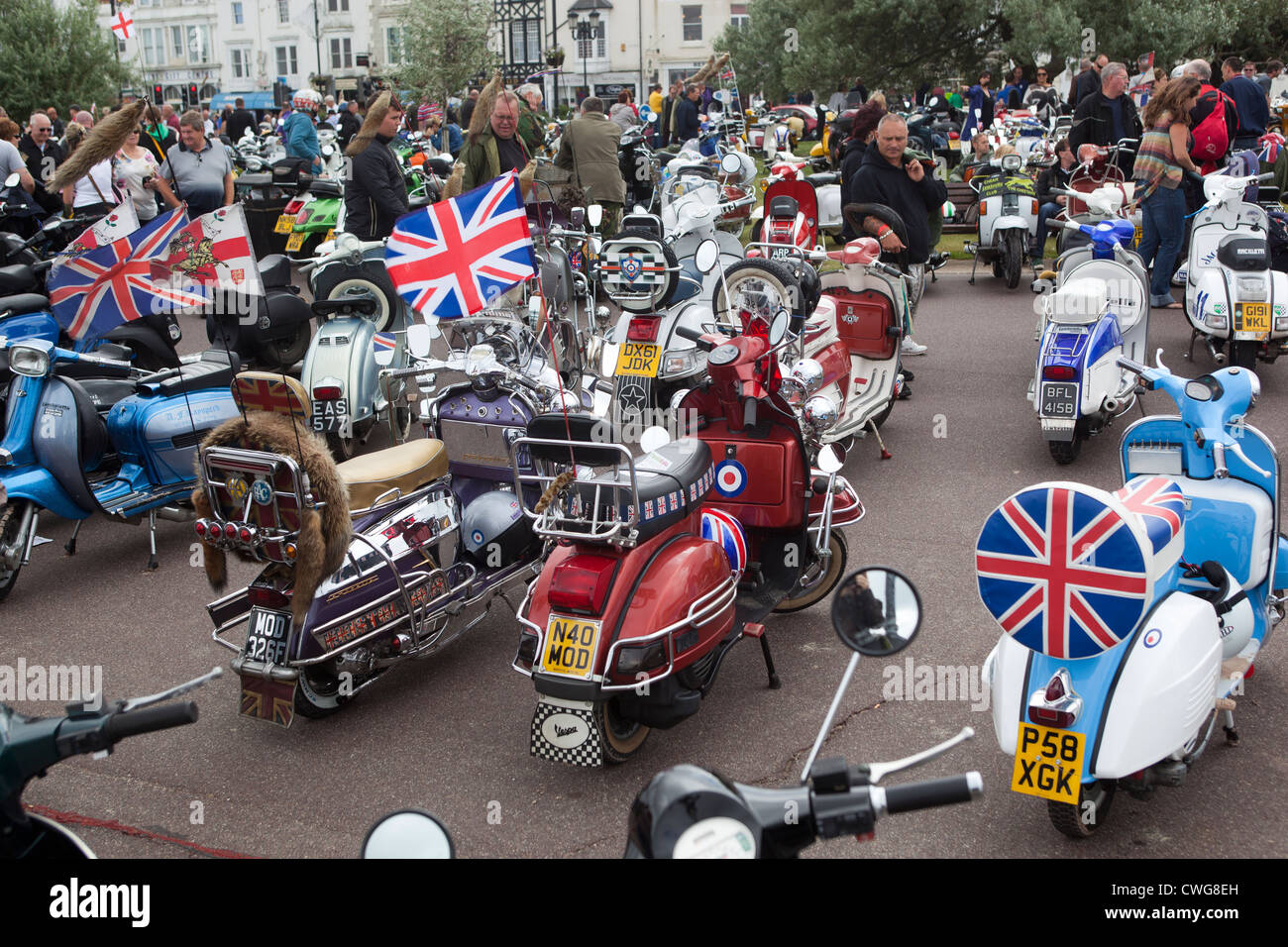 International Scooter Rally at Ryde on The Isle of Wight Stock Photo ...