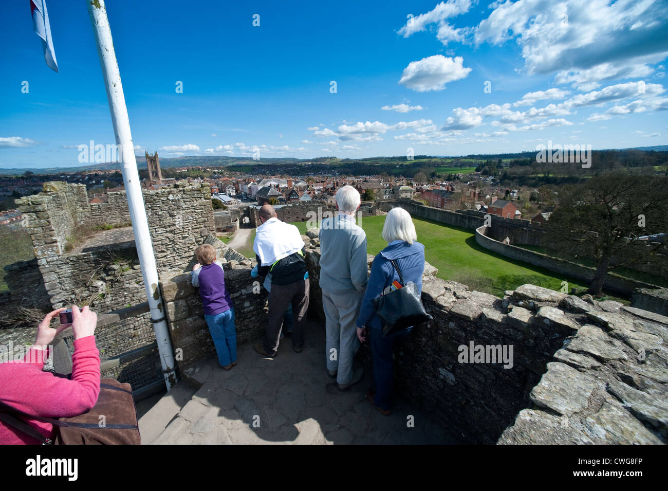 Ludlow town as seen from the castle Stock Photo - Alamy