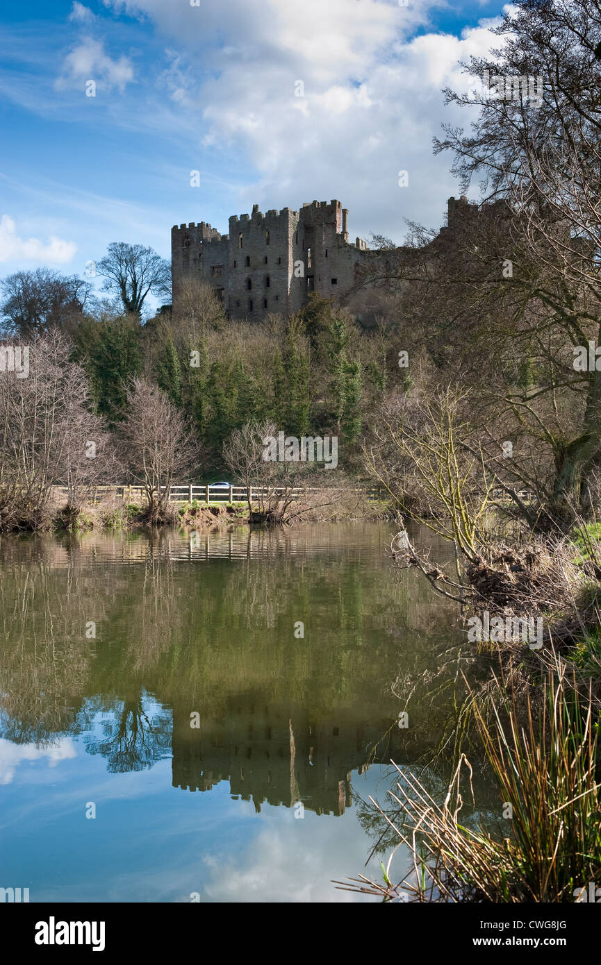 Ludlow castle and River Teme, Ludlow, Shropshire, England Stock Photo ...