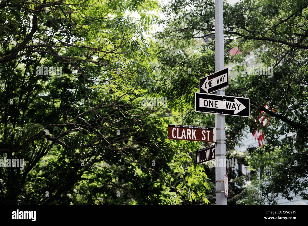 NEW YORK CITY, USA - JUNE 9: In the crossing of Clark Street and Willow ...