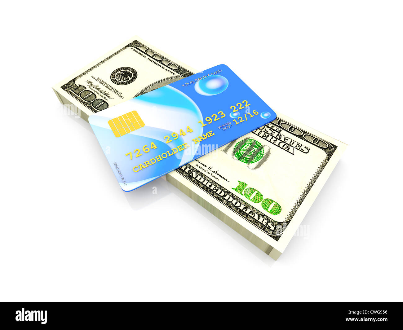 Credit card and cash Stock Photo - Alamy