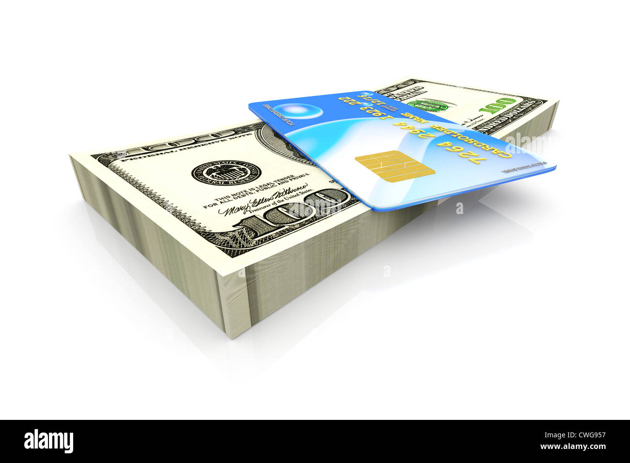 Credit card and cash Stock Photo - Alamy