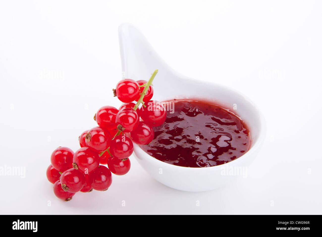 tasty fresh red currant jam isolated on white background Stock Photo ...