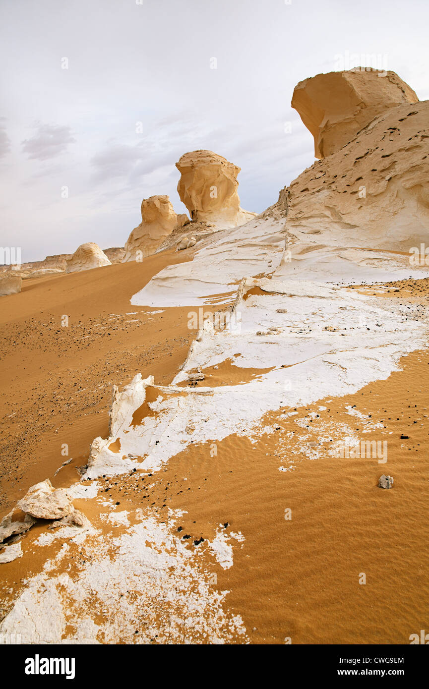 The limestone formation rocks in the Western White Desert, Egypt Stock ...