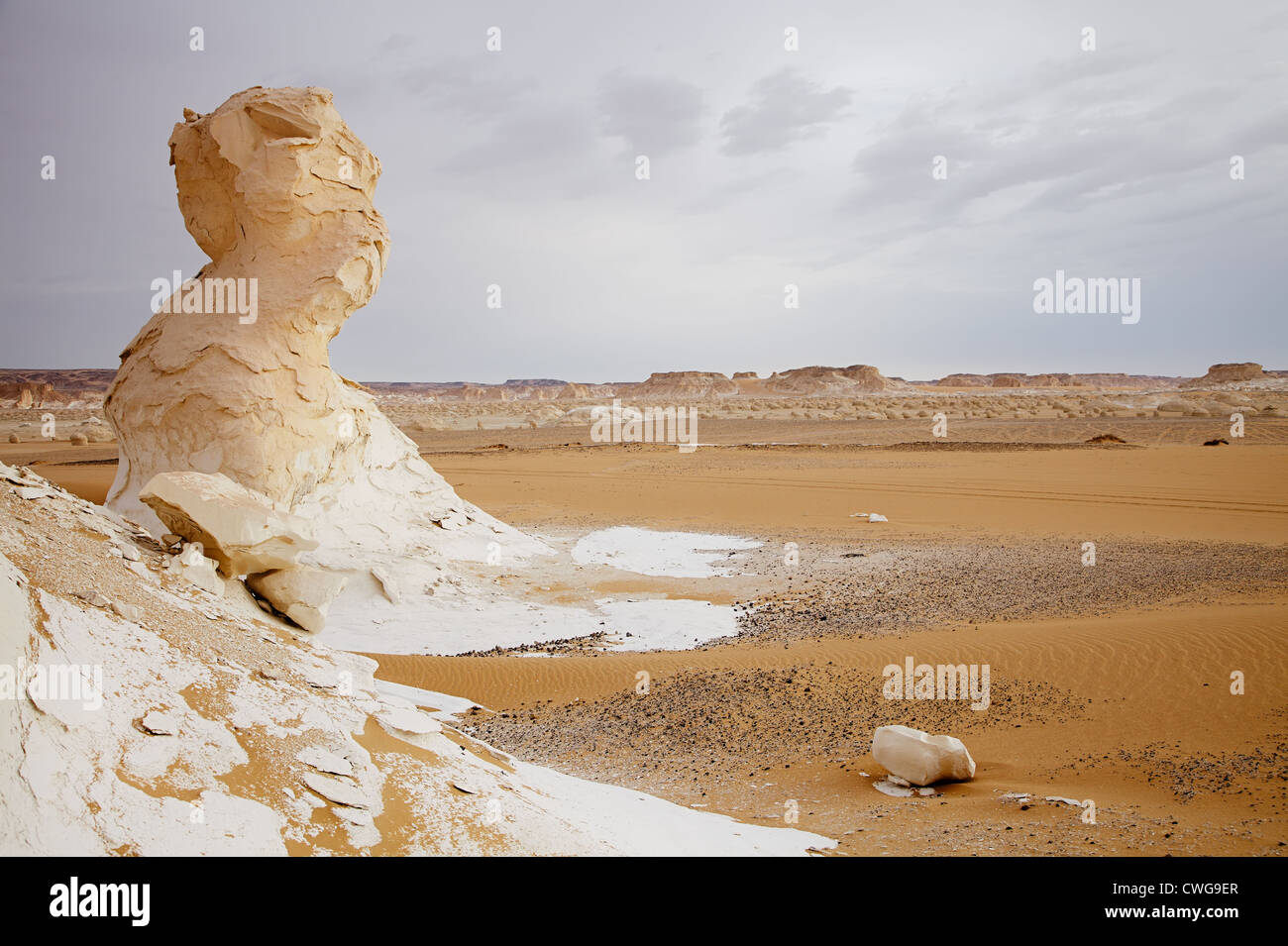 The limestone formation rocks in the White Desert, Egypt Stock Photo ...