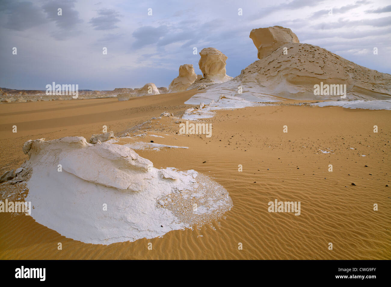 The limestone formation rocks in the White Desert, Egypt Stock Photo ...